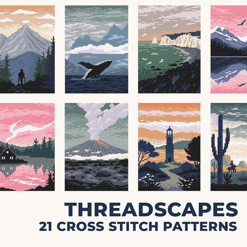 Scenery Cross Stitch Simple - Etsy