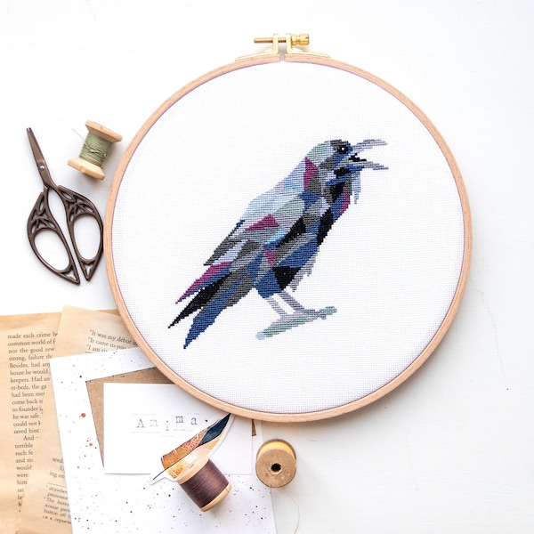 Raven Embroidery - Etsy
