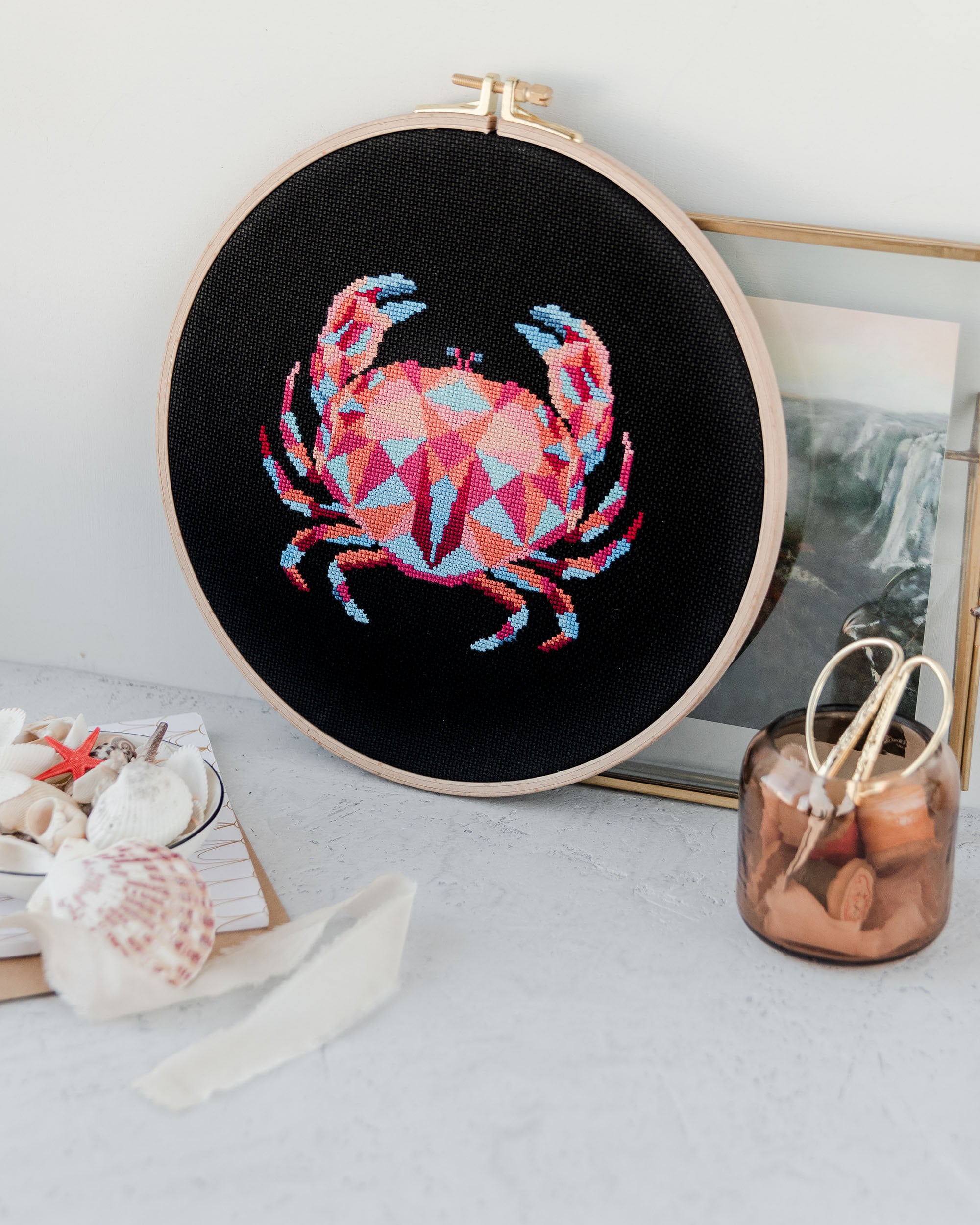Crab Cross Stitch Pattern PDF | Modern Embroidery Designs for Download ...