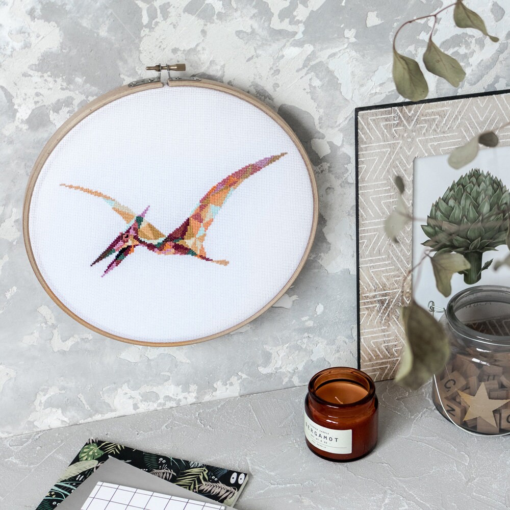 Dinosaur Cross Stitch Pattern Geometric Pterodactylus | Etsy
