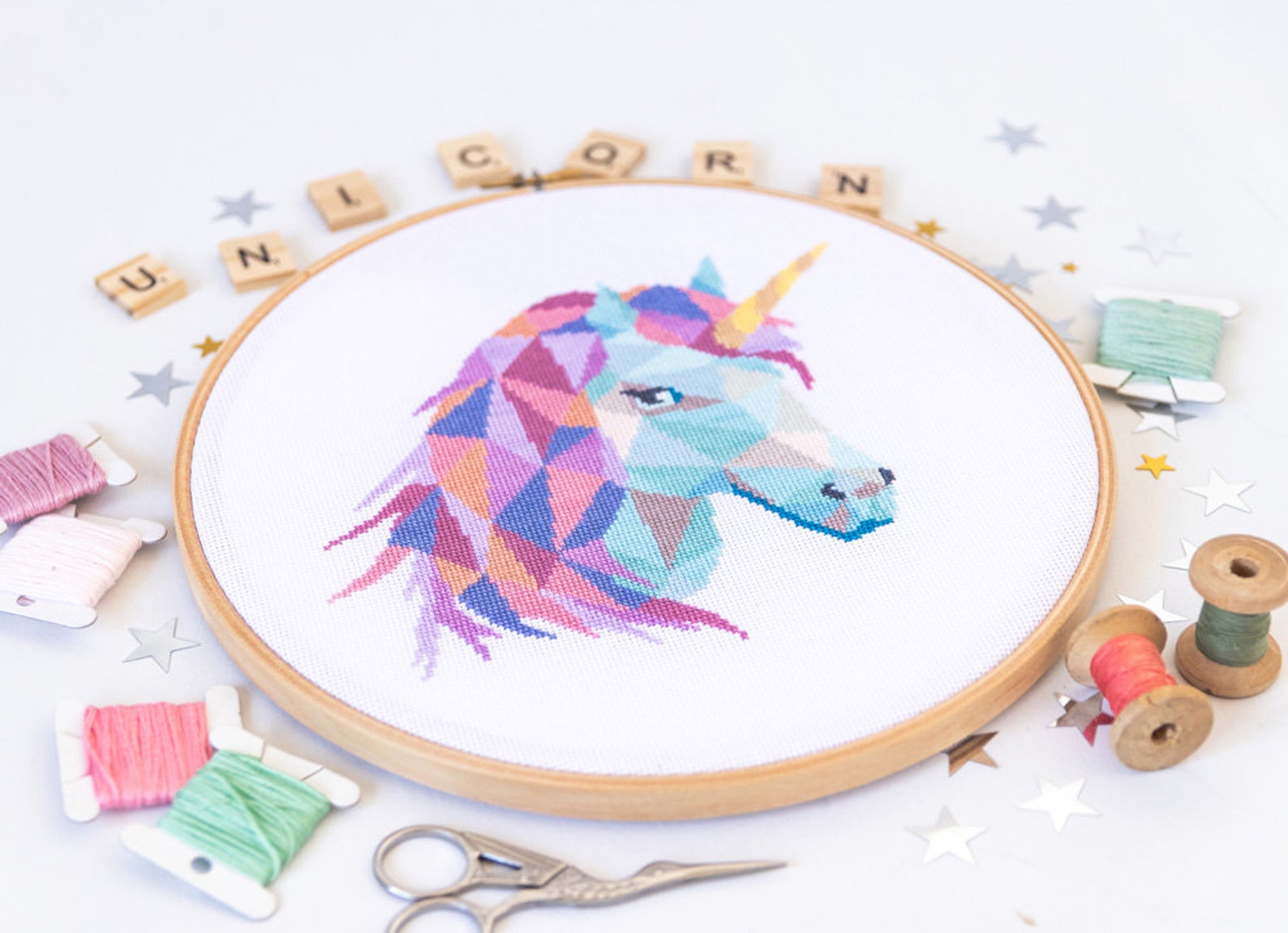Unicorn Cross Stitch Pattern PDF Geometric Cross Stitch | Etsy