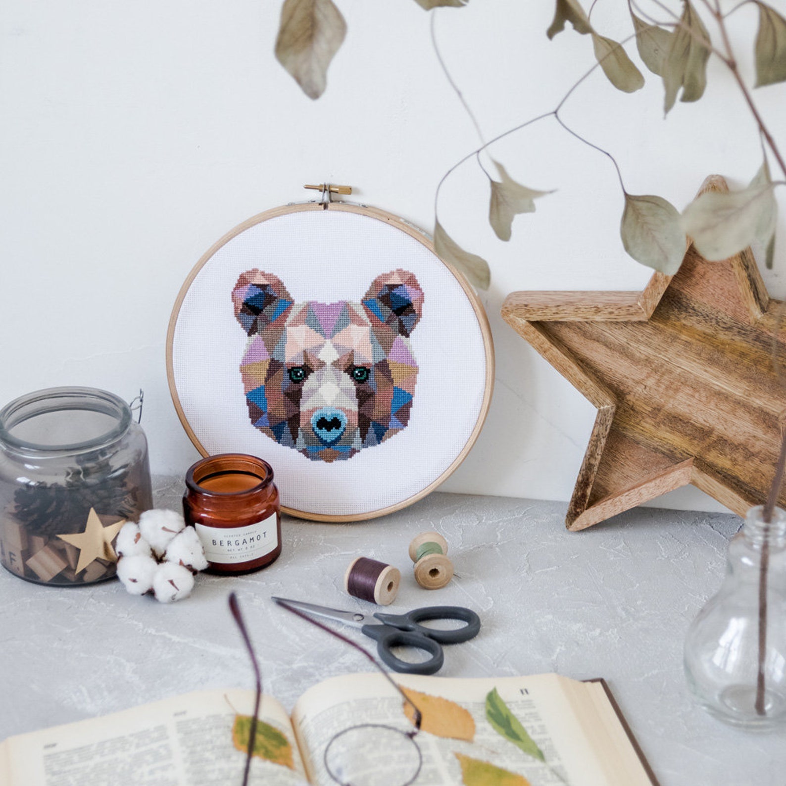 Woodland Animals Cross Stitch Patterns Bundle, 9 Modern Counted Charts ...