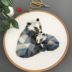 Mom and Baby Badger Cross Stitch Pattern PDF - Modern and Unique ...