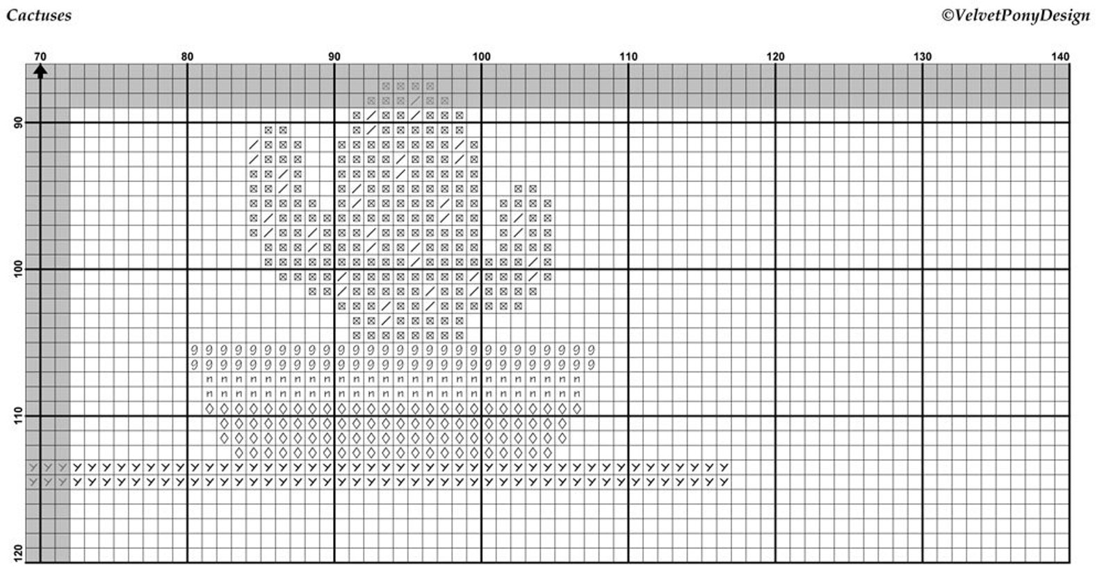 Cactus Cross Stitch Pattern PDF Home Plants Botanical - Etsy