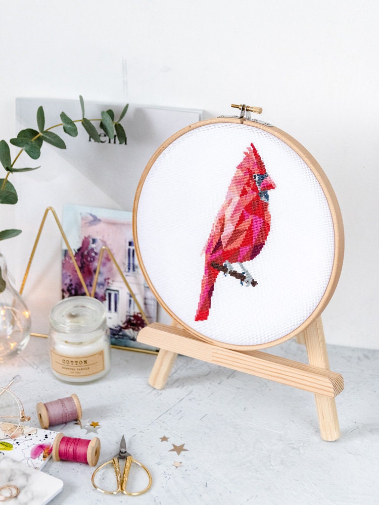 Red Cardinal Bird Cross Stitch Pattern PDF Modern Unique - Etsy