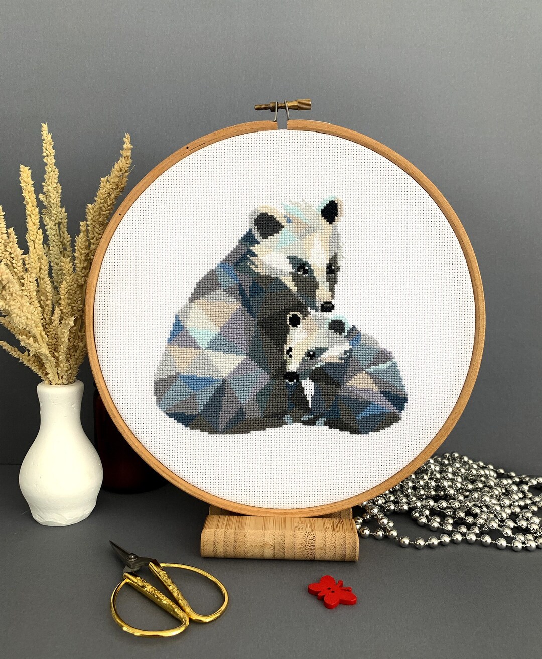 Mom and Baby Badger Cross Stitch Pattern PDF - Modern and Unique ...