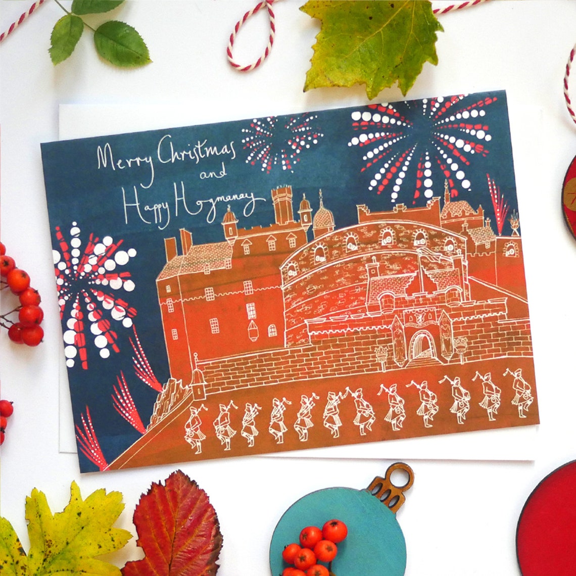 Edinburgh Castle Merry Christmas & Happy Hogmanay Card. Scottish ...