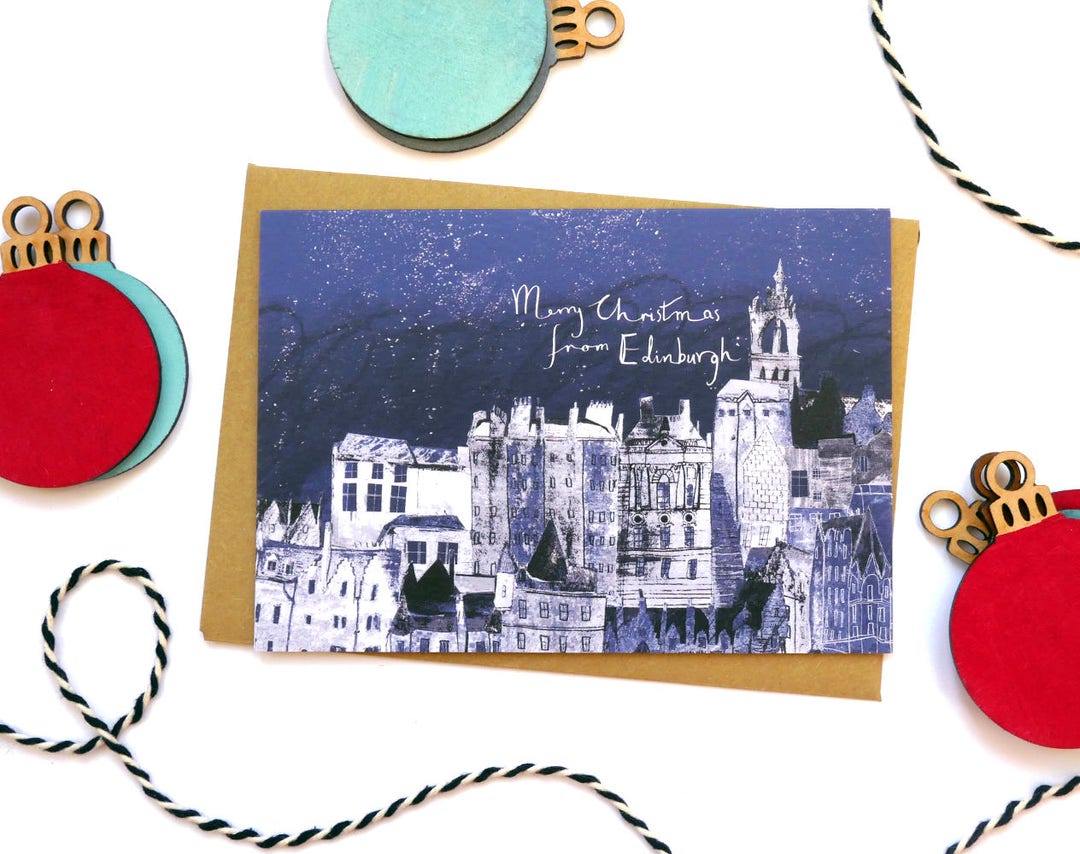 Merry Christmas From Edinburgh. Edinburgh Christmas Card. St Giles ...