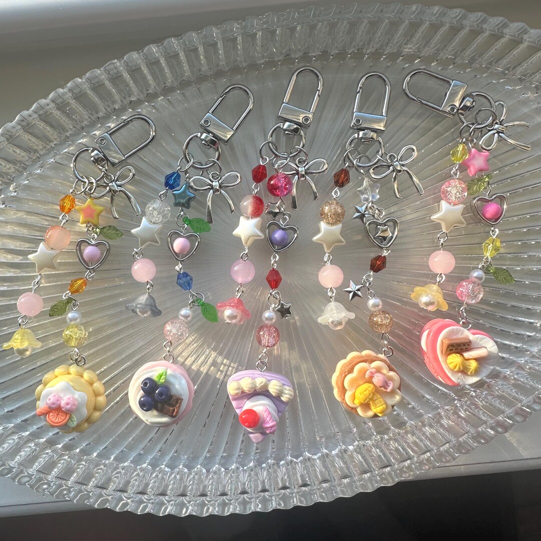 Handmade Cute Dessert Beaded Keychain | Y2K Bag Charm | Gift for ...