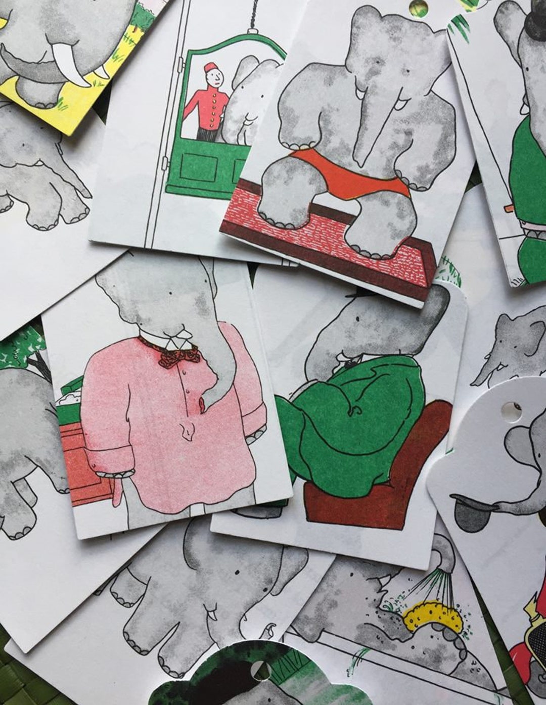 Babar the Elephant & Family Set of 10 Gift Tags Children Storybook ...