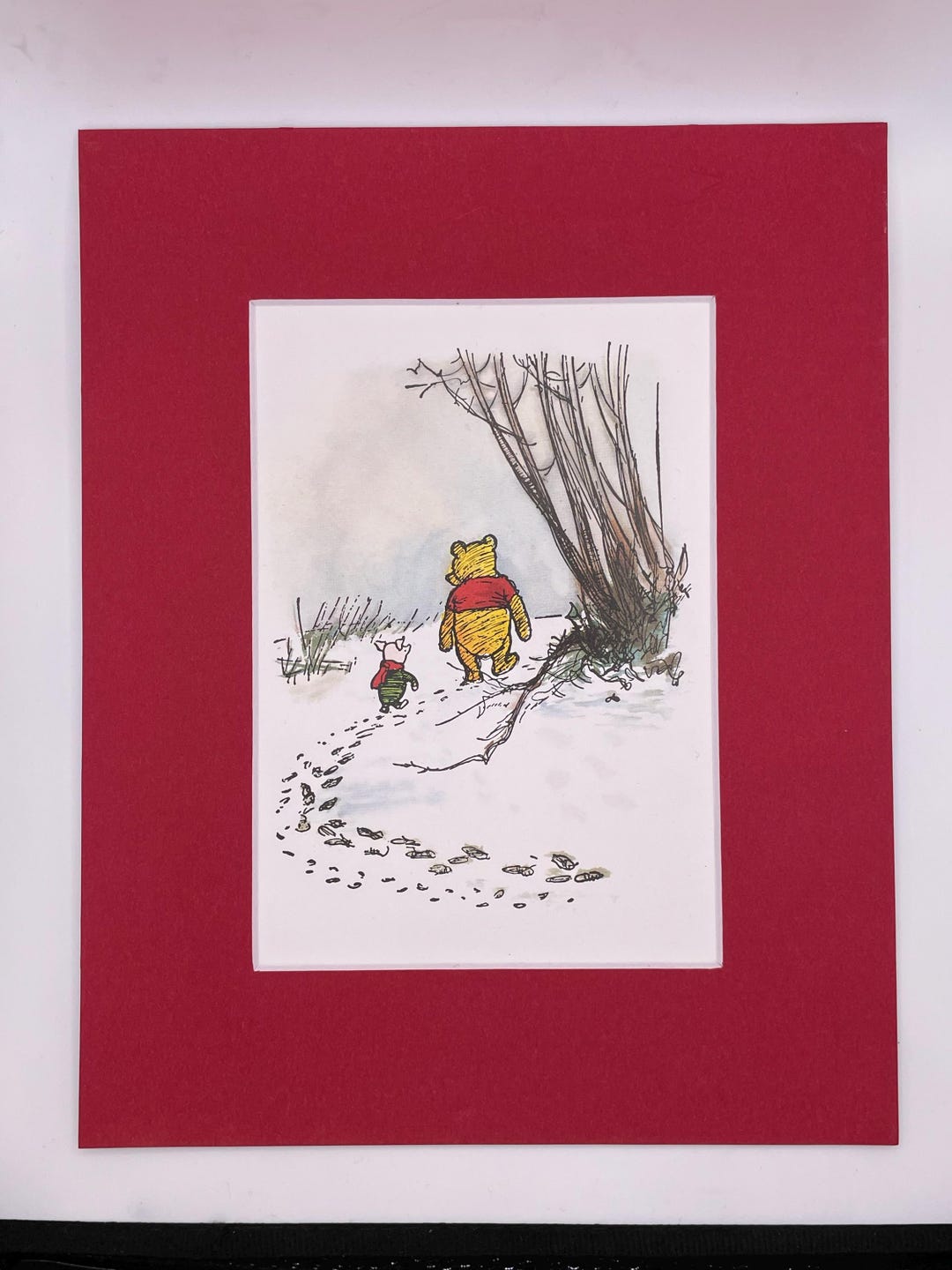 Winnie the Pooh and Piglet Winter Christmas Framed Art - Etsy