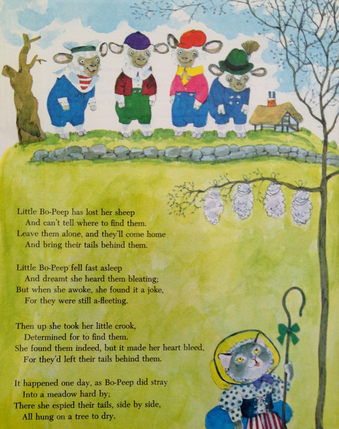 Little Bo-peep Richard Scarry Mother Goose Framed Art 14x16 - Etsy