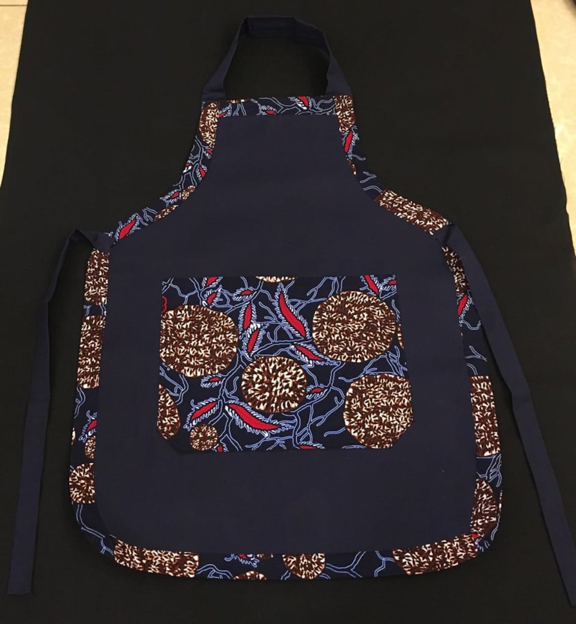 African-inspired Apron Navy Blue Rectangular - Etsy