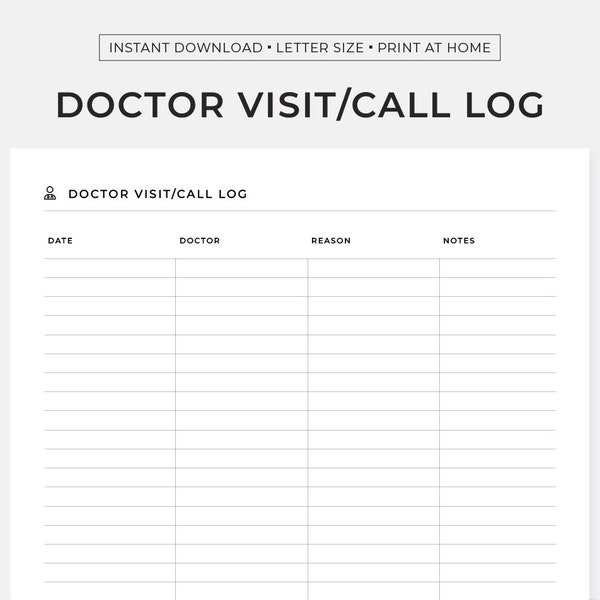 Doctor Visit Tracker - Etsy