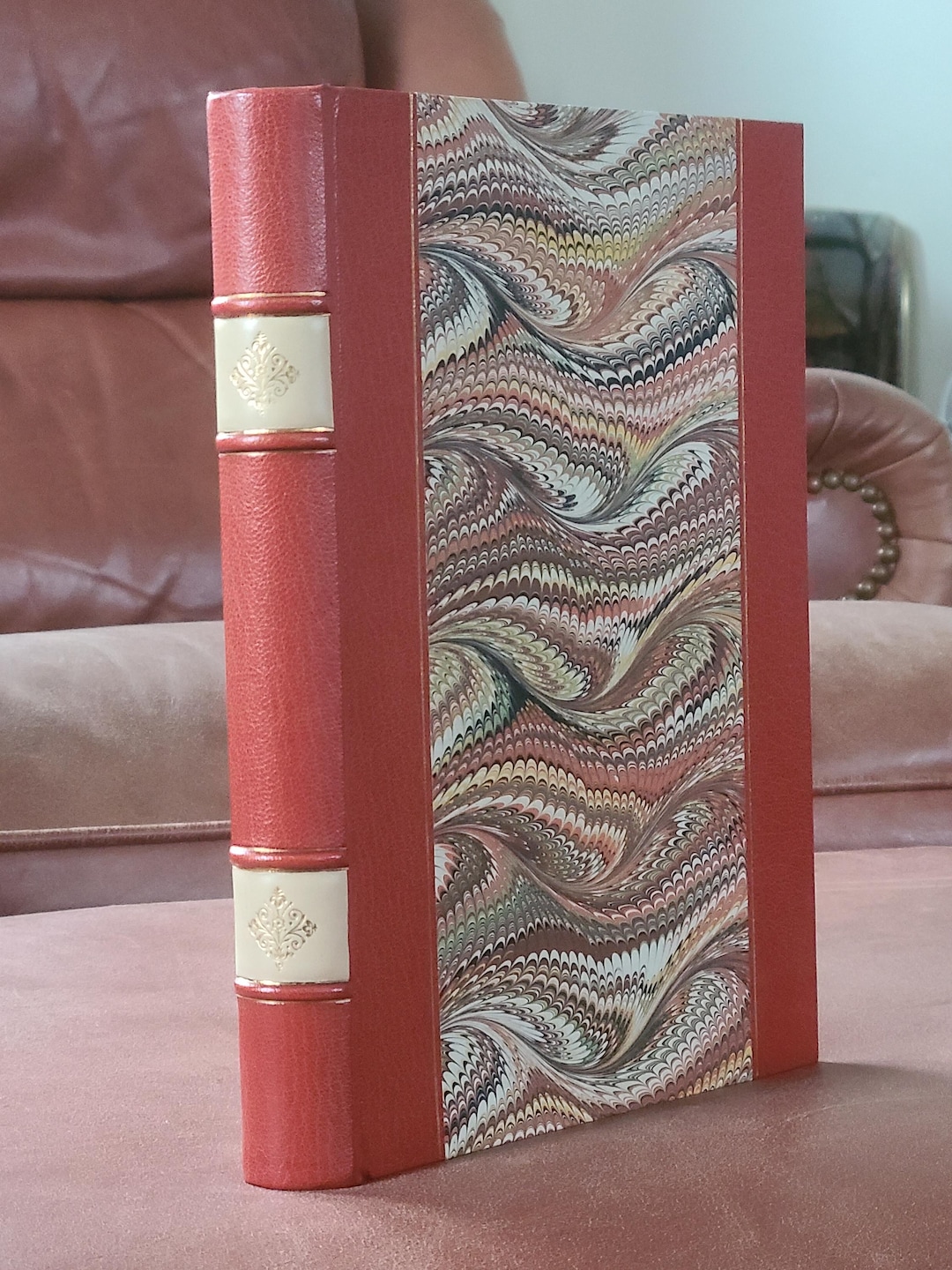 Custom Vintage Victorian Blank Journal Deluxe Edition Leather 23k Gold ...