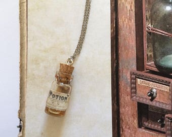 Iocane Powder Glass Bottle Necklace Poison Potion Vial Charm