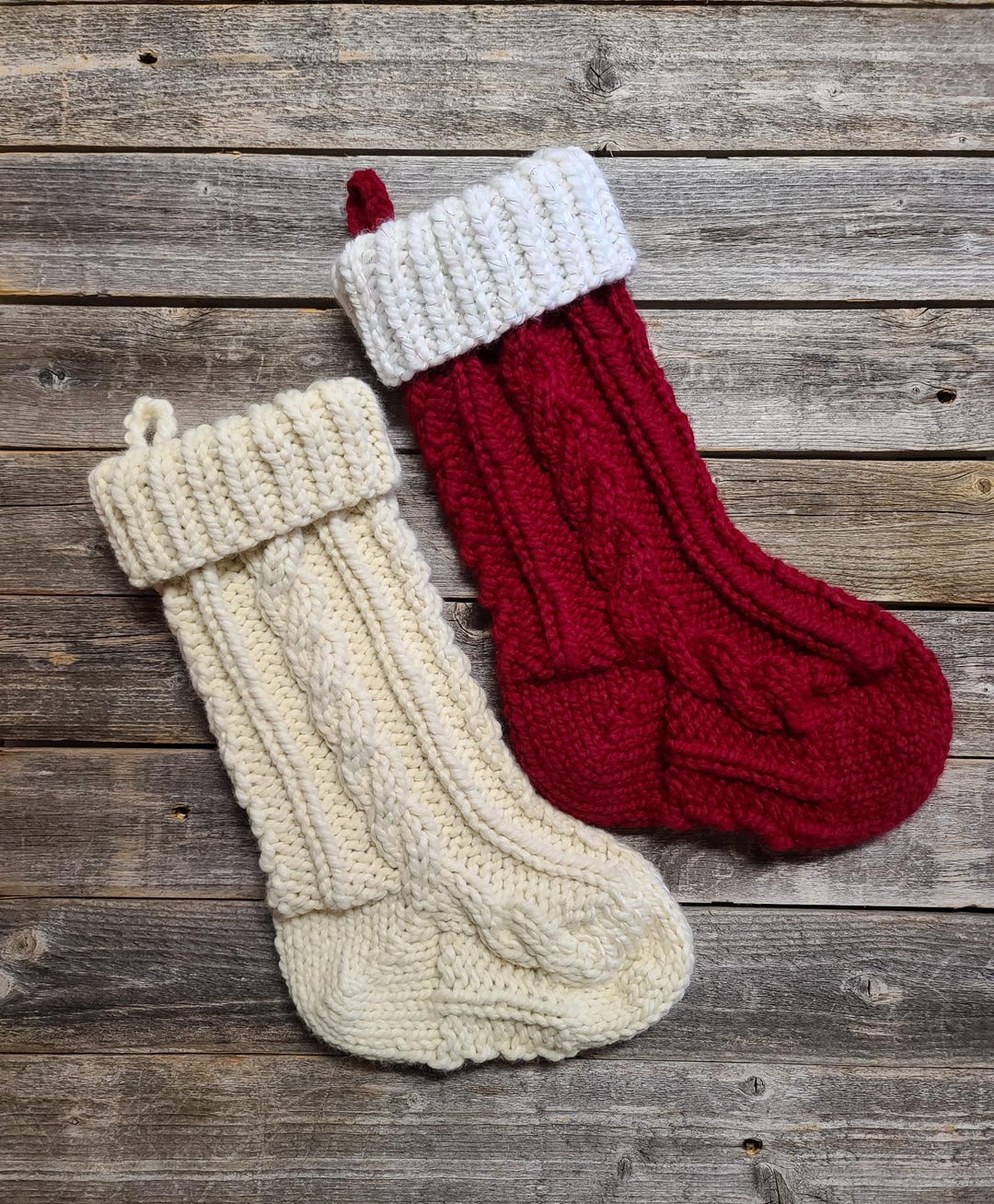 Cable Christmas Stocking Knitting Pattern (PDF Download) - Etsy