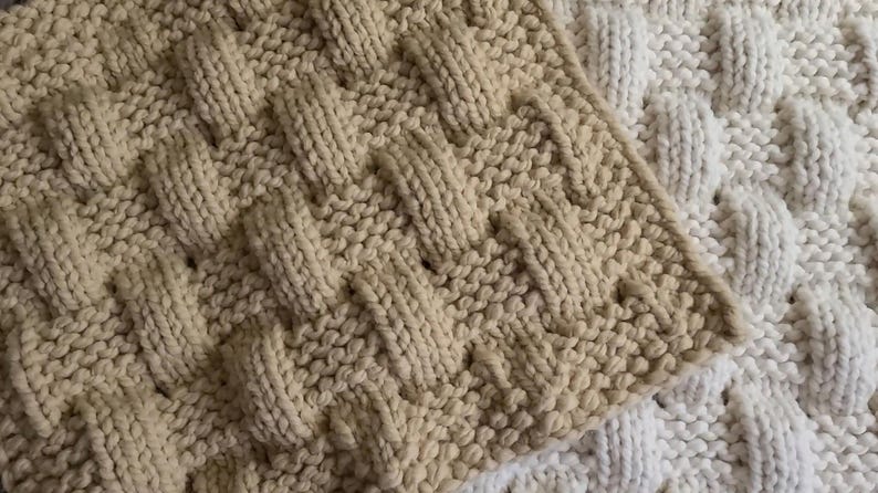 Basketweave Square Knitting Patterns (PDF Download) - Etsy