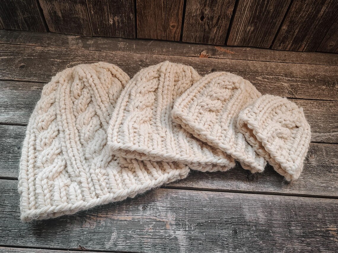 Chubby Cable Beanie Knitting Pattern: Multiple Sizes (PDF Download) - Etsy