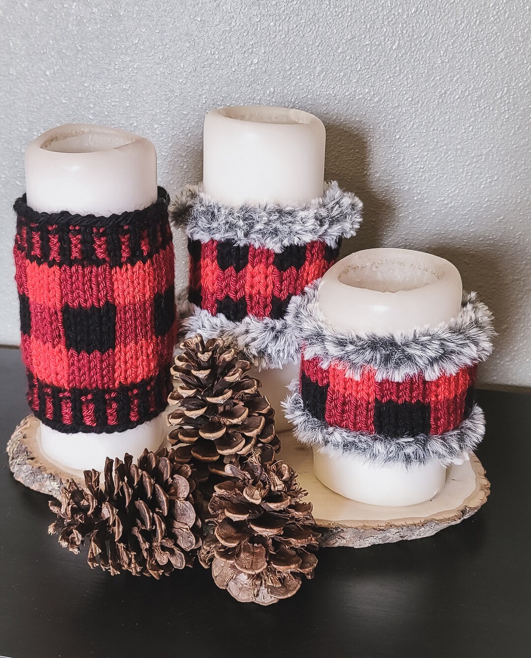 Toasty Buffalo Candle Cozy / Büffelkaro / Schnellstrick / Geschenkidee ...