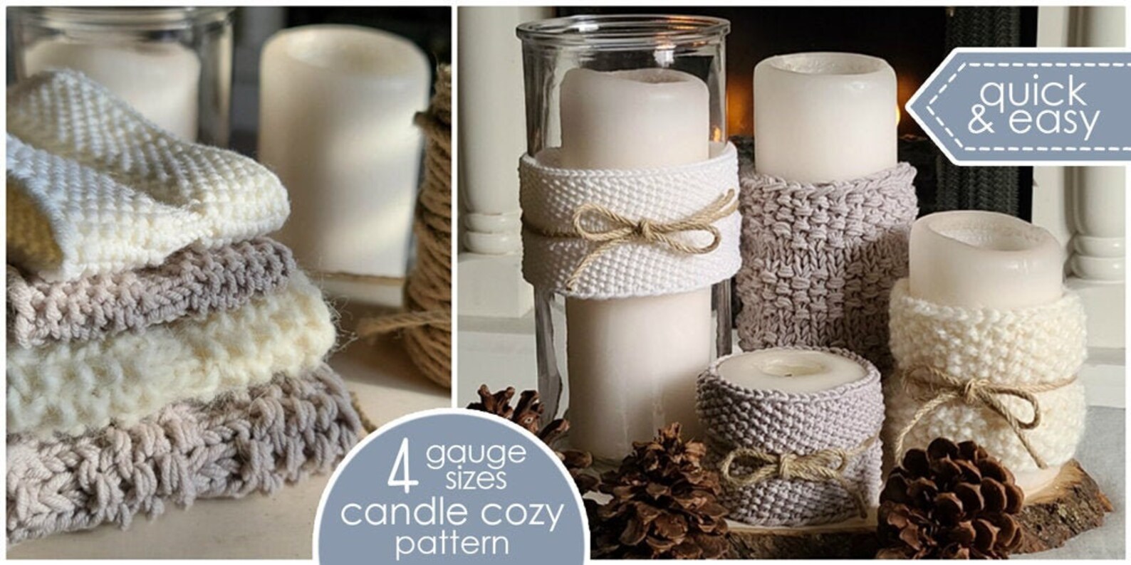 Simply Candle Cozy / Easy Knit / Quick Knit / Gift Idea / Home ...