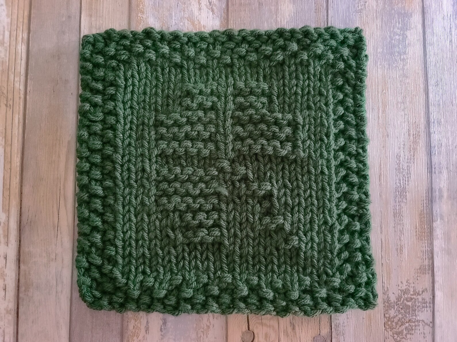 Clover Square Pattern / Washcloth Dishcloth Trivet Afghan Shamrock St ...