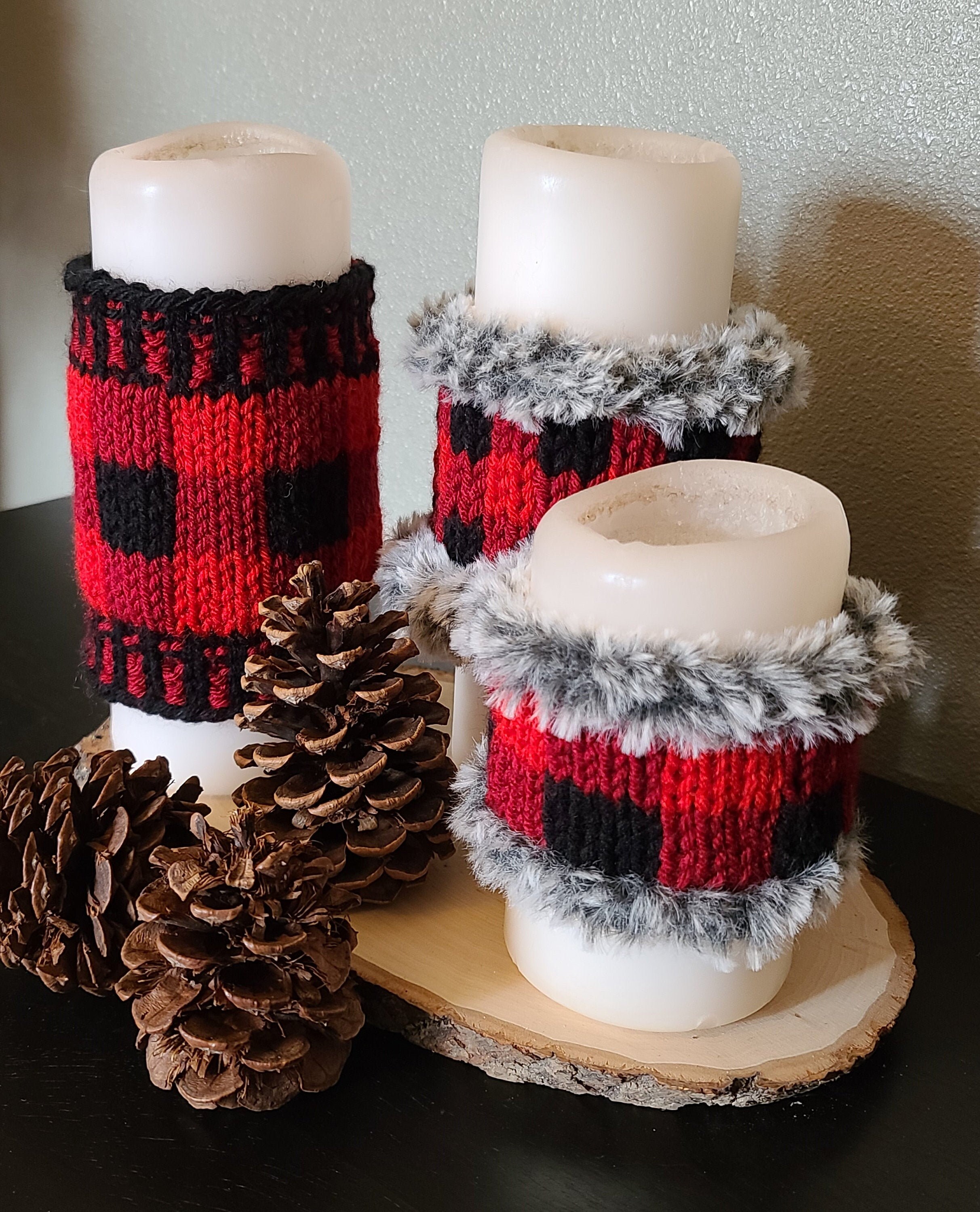 LOOM Toasty Buffalo Candle Cozy / Buffalo Plaid / Quick Knit / - Etsy