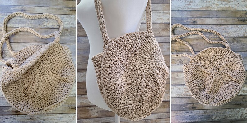 LOOM Circle Beach Bag / Tote / Purse / Loom Knit Pattern / - Etsy