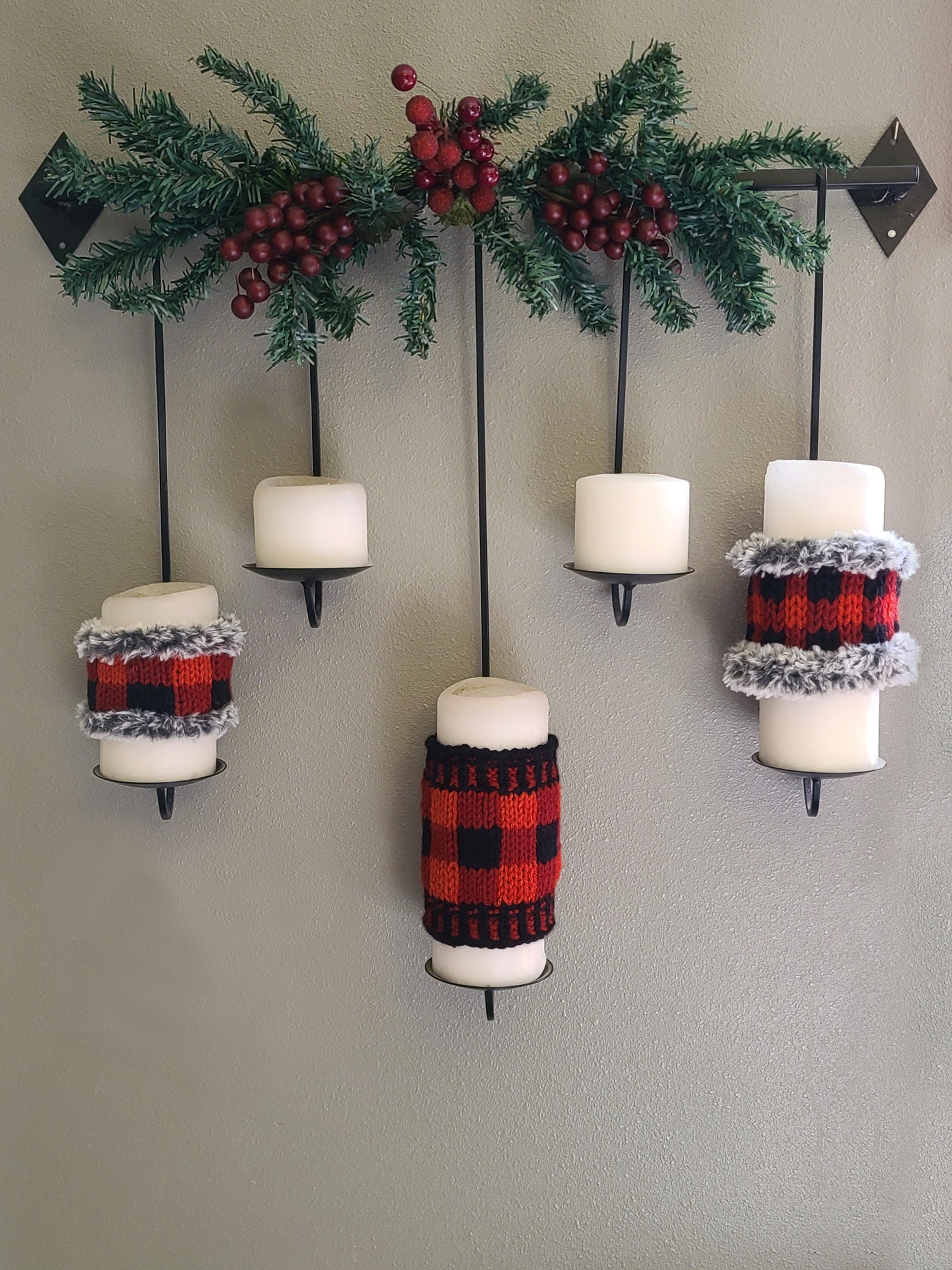 LOOM Toasty Buffalo Candle Cozy / Buffalo Plaid / Quick Knit / - Etsy