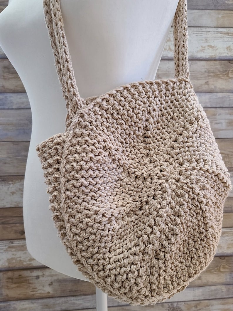 LOOM Circle Beach Bag / Tote / Purse / Loom Knit Pattern / - Etsy