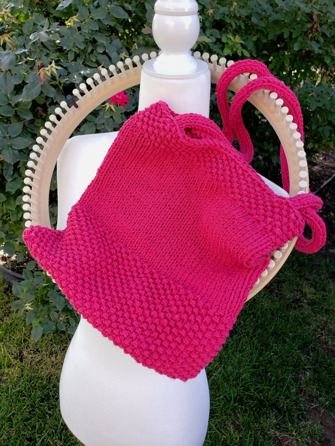 LOOM Knitting Patterns Tote Bag: Easy Knit Market Bag (PDF Download) - Etsy