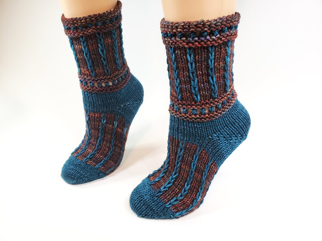 Loom Knit Lounge Socks Pattern: Sticks and Stones Design (PDF Download ...