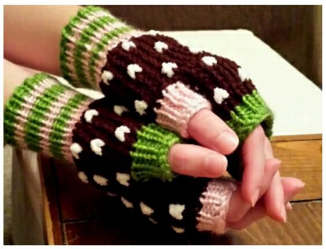 Loom Knit Fingerless Mitten Pattern: Alexis Design, Women's S/M/L (PDF ...