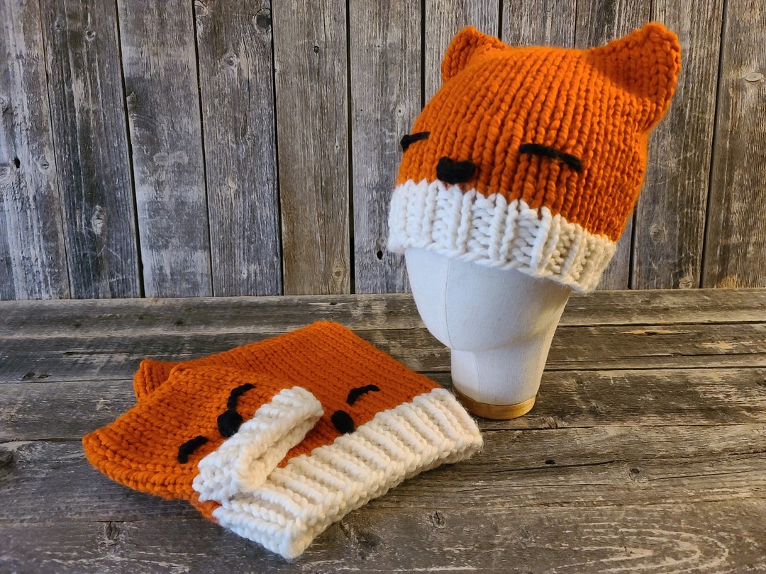 LOOM Fox Hats / Beannie / Beannies / Red / Knit Hat / Togue / Teens ...
