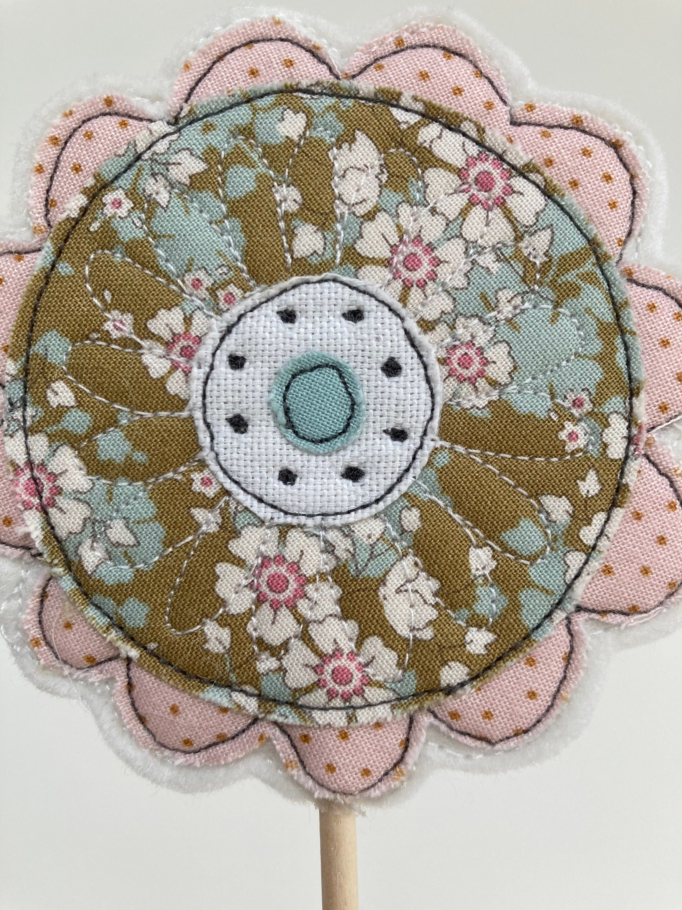 Scandinavian flower cake toppersscandi design embroidery | Etsy