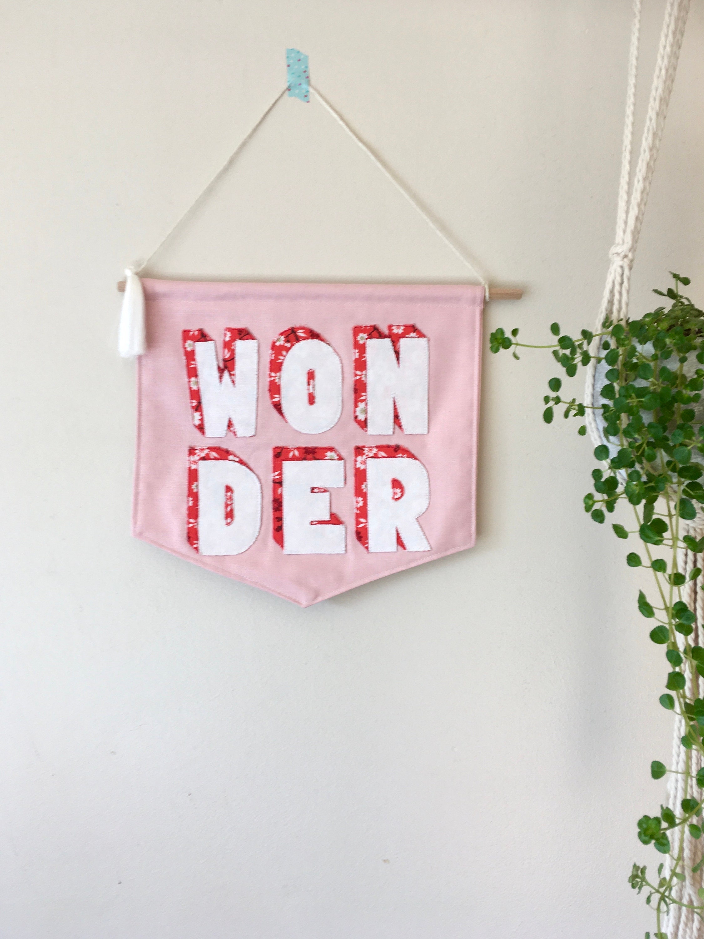 Wonder Wall Hanging Pennant banner flag nursery decor | Etsy