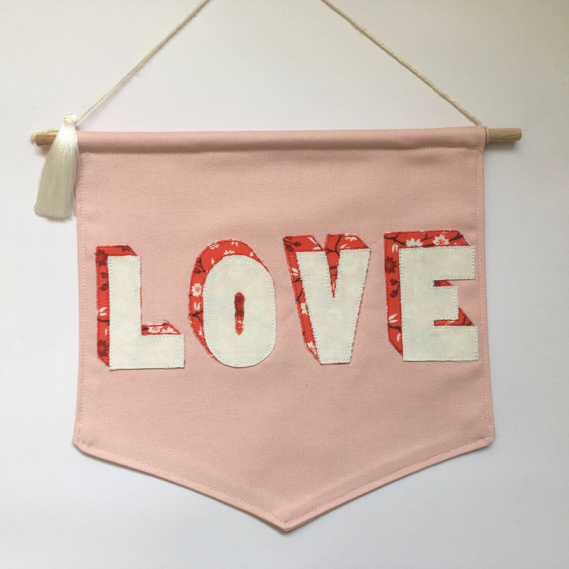 Love Wall Hanging Pennant Banner Flag Nursery Decor Pink | Etsy