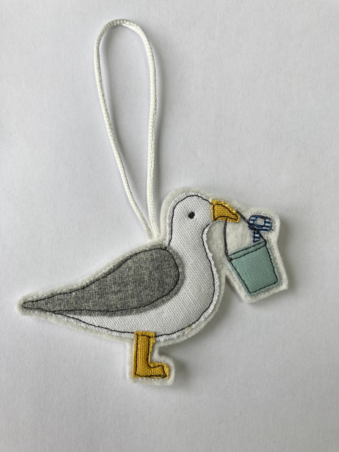 Seagull Fabric Decoration, Ornament, Bucket and Spade, Holiday, Hanging ...