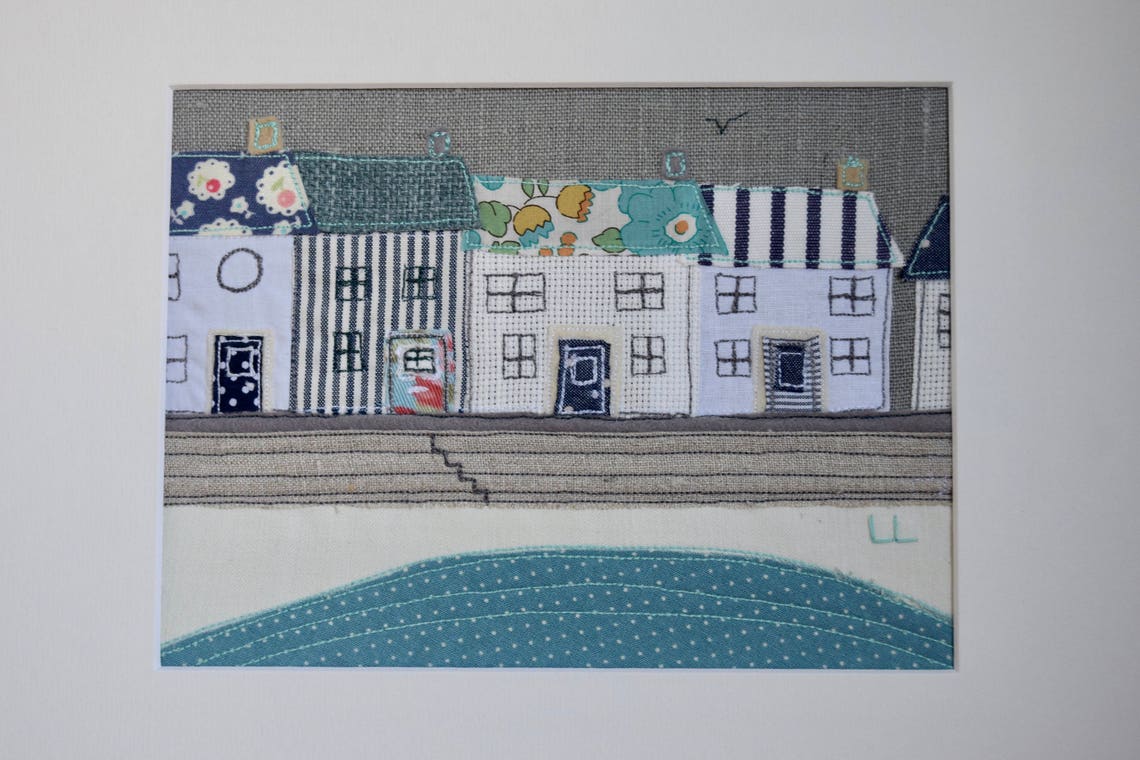 Cornwall Wall Art Cornish Cottages Handmade Applique - Etsy New Zealand