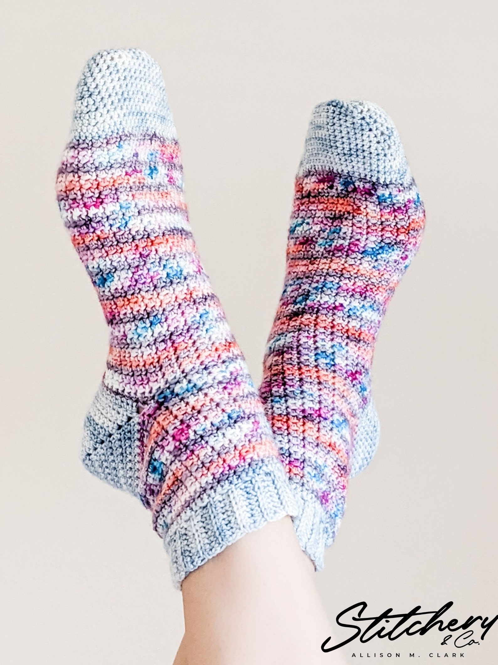 Crochet PATTERN | the Millie Socks | Easy Striped Crochet Socks With ...