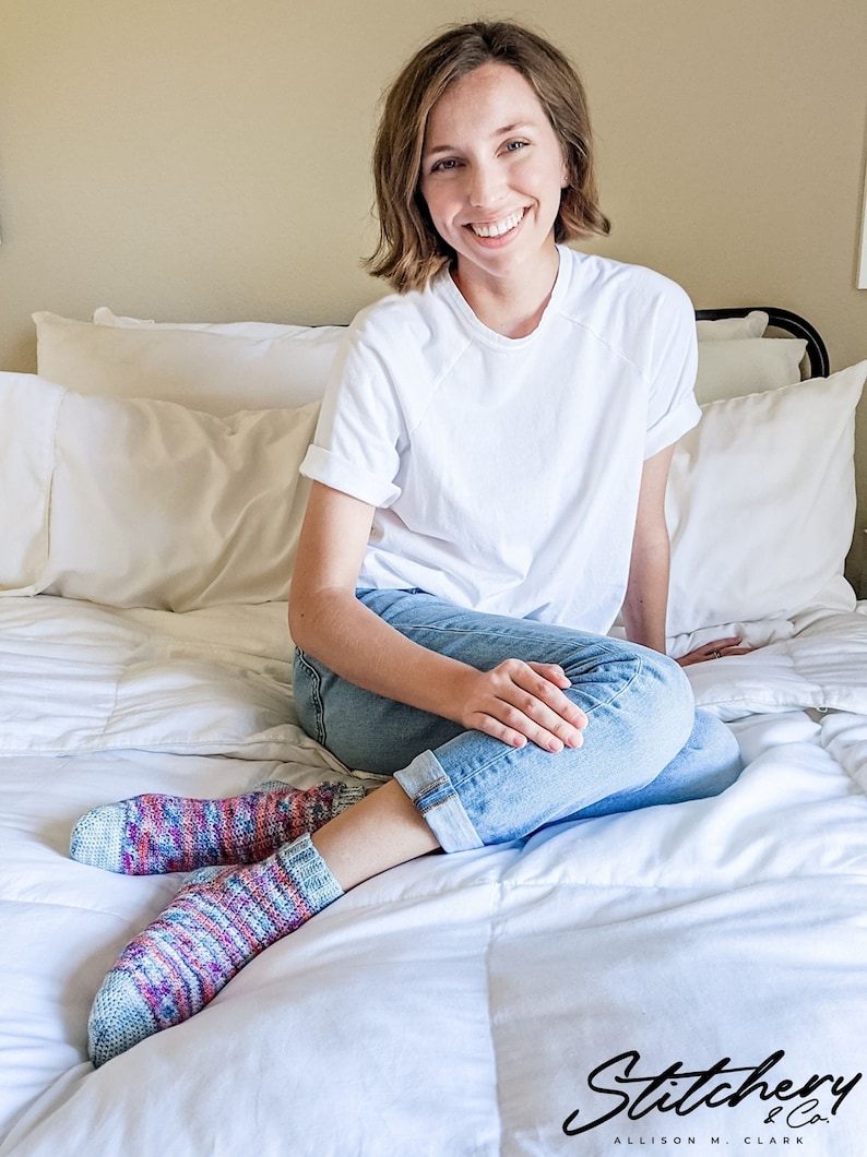 Crochet PATTERN | the Millie Socks | Easy Striped Crochet Socks With ...