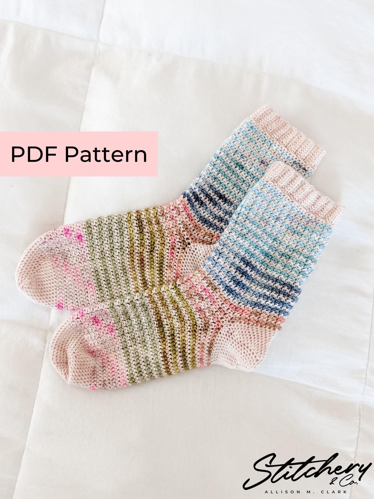 Crochet PATTERN | the Janie Socks | Mini Skein Socks With Ribbing and ...