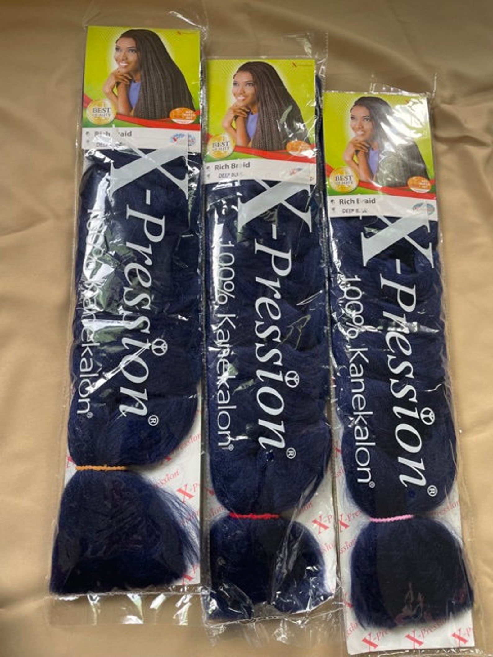 X-PRESSION DEEP BLUE Braiding Hair. 100% Kanekalon Rich Braid. | Etsy