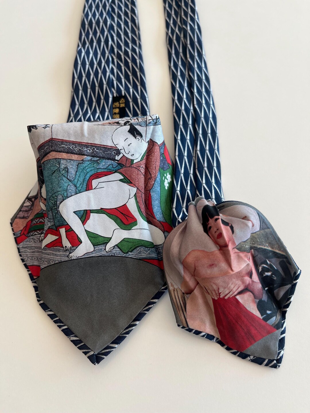 Vintage 1960s Japanese Novelty Pin up Tie Pinku-eigas Shunga Peekaboo Print Risqué - Etsy