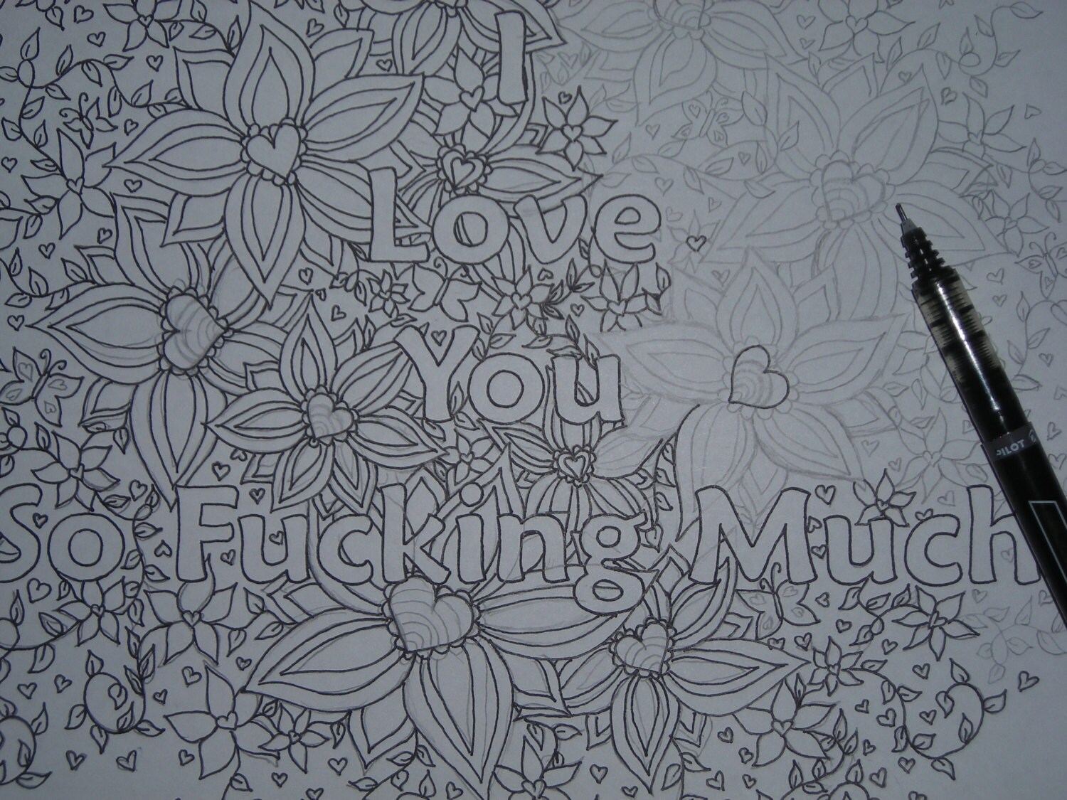I Love You So Fucking Much Adult Coloring Page by The Artful | Etsy I Love You So Fucking Much Adult Coloring Page by The Artful | Etsy