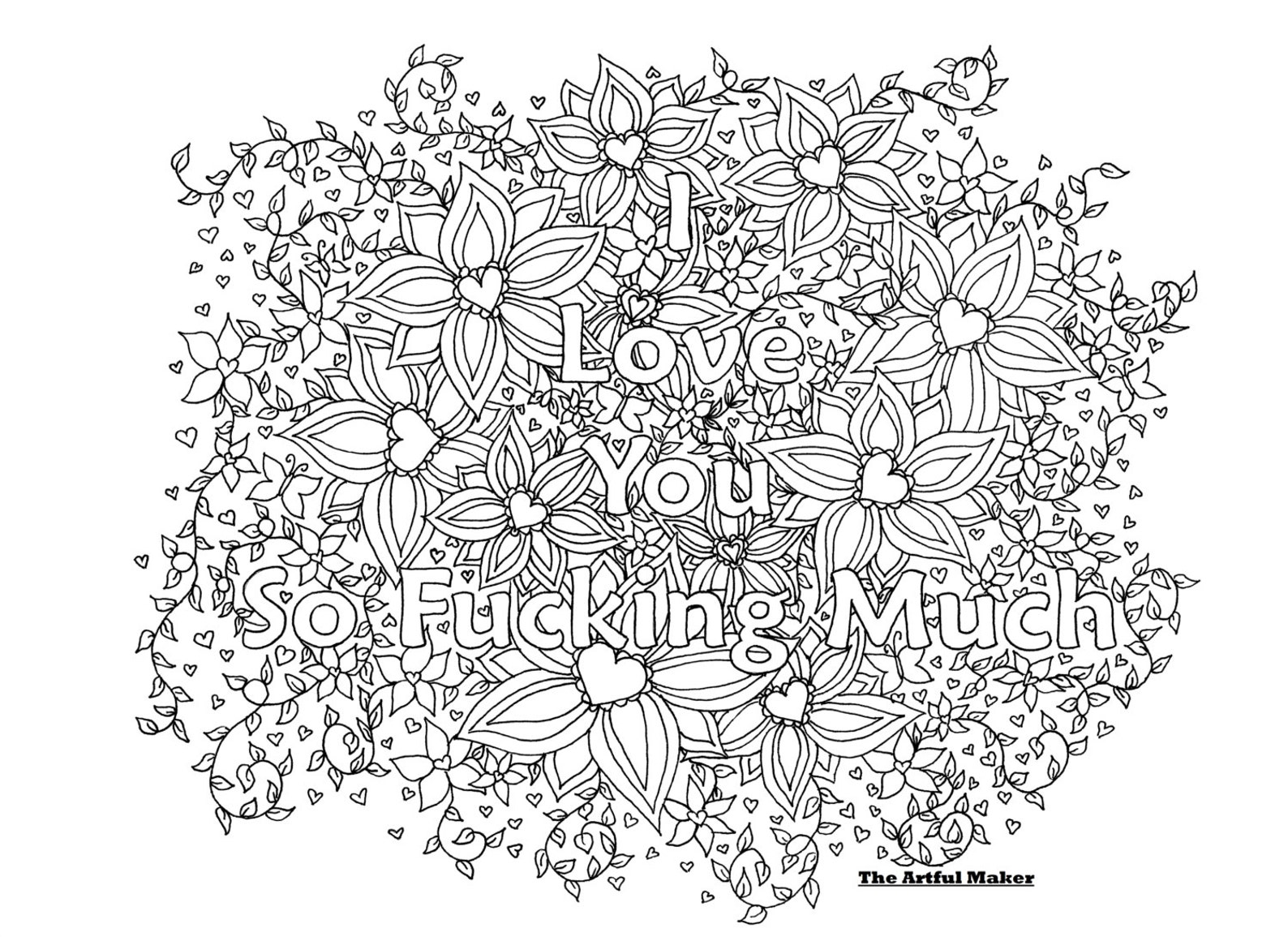 I Love You so Fucking Much Adult Coloring Page by the Artful - Etsy I Love You so Fucking Much Adult Coloring Page by the Artful - Etsy