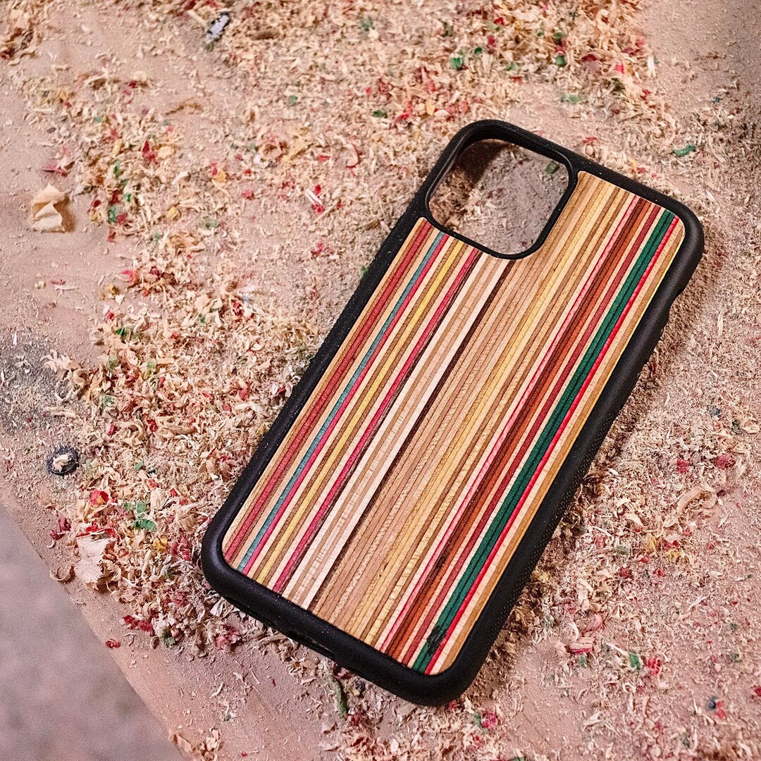 Boho Retro Recycled Skateboards Wood Phone Case for iPhone 14, 13, 12 ...
