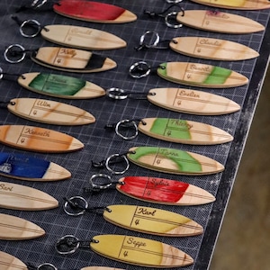 Custom Surfboard Keychain From Recycled Skateboards - Personalized Gift ...