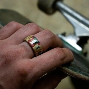 Recycled Skateboard Ring Wood Band Wood Ring Wood and - Etsy