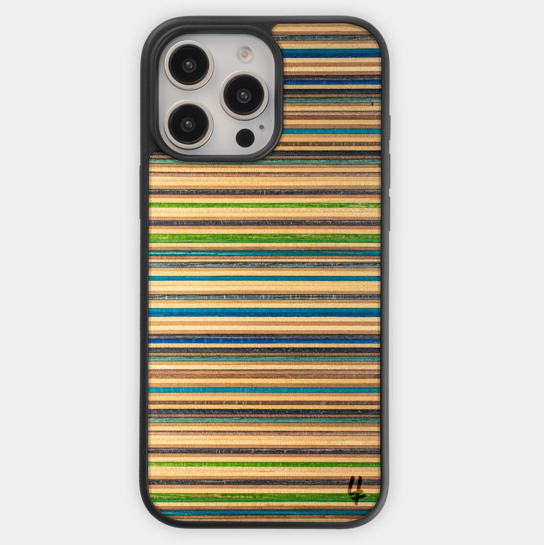 Blue Recycled Skateboard Wood Phone Case – Real Wood Case for iPhone 16 ...